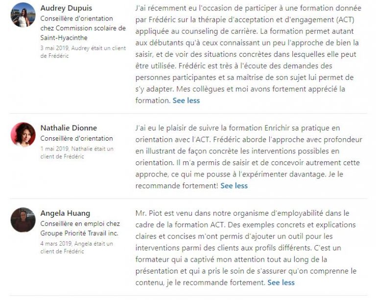 Approche d'acceptation et d'engagement et développement de carrière